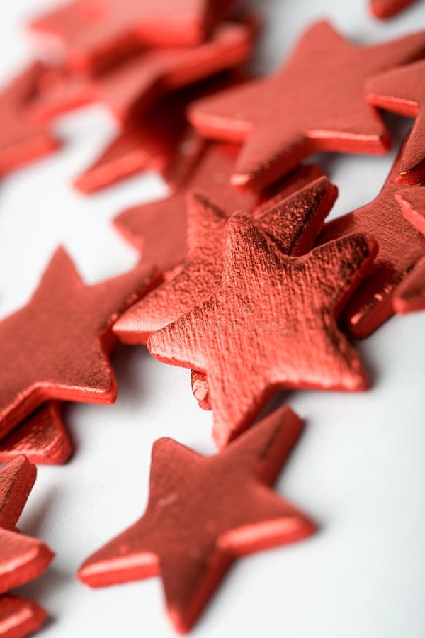 Red Star Shape Christmas Decorations Stock Photo - Image of festive ...
