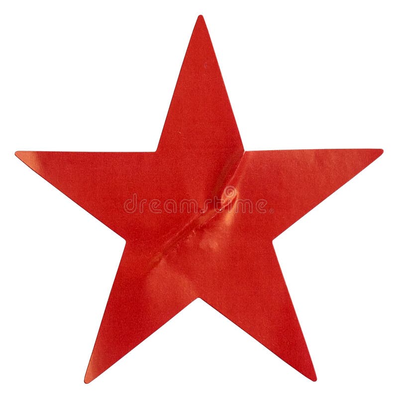 Red Star Shape Sticker Isolated on White Stock Image - Image of sign ...