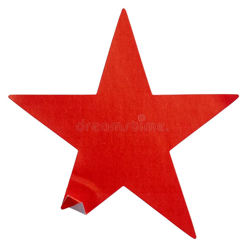 Red Star Shape Sticker Isolated on White Stock Photo - Image of ...
