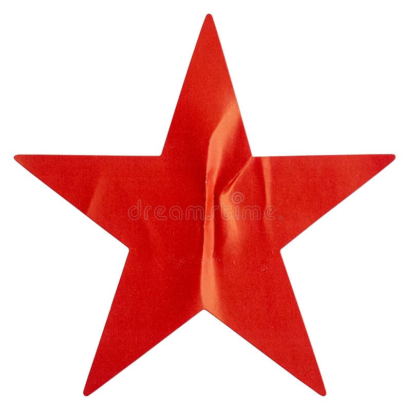 Red Star Shape Sticker Isolated on White Stock Image - Image of emblem ...