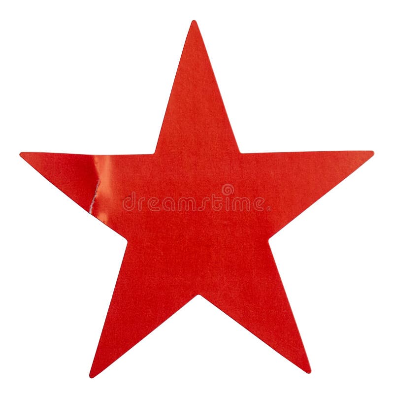 Red Star Shape Sticker Isolated on White Stock Photo - Image of golden ...