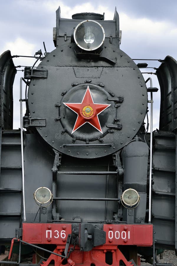 Red star on the train stock photo. Image of road, move - 35659992