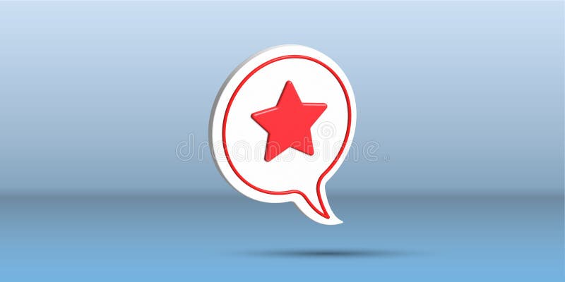 A Red Star in a White Speech Bubble. a Rating or Rating Symbol Stock ...