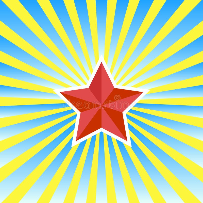 Red Star on a Yellow-blue Background-vector Stock Vector - Illustration ...