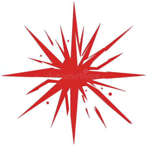 Red Starburst Graphic Design Element on White Background Stock ...