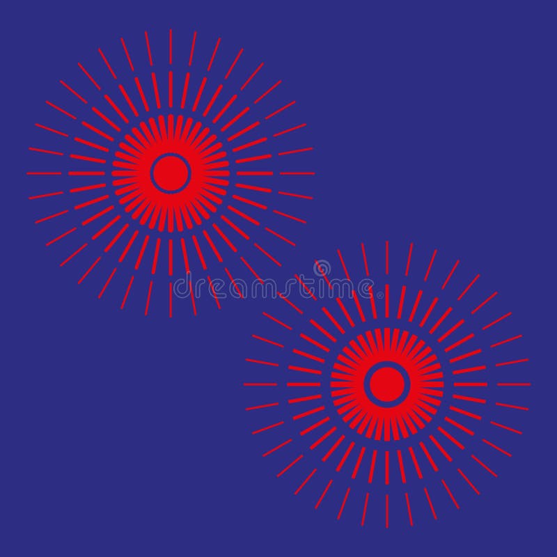 Red Starburst Pattern. Blue Background. Radiating Lines. Vector ...
