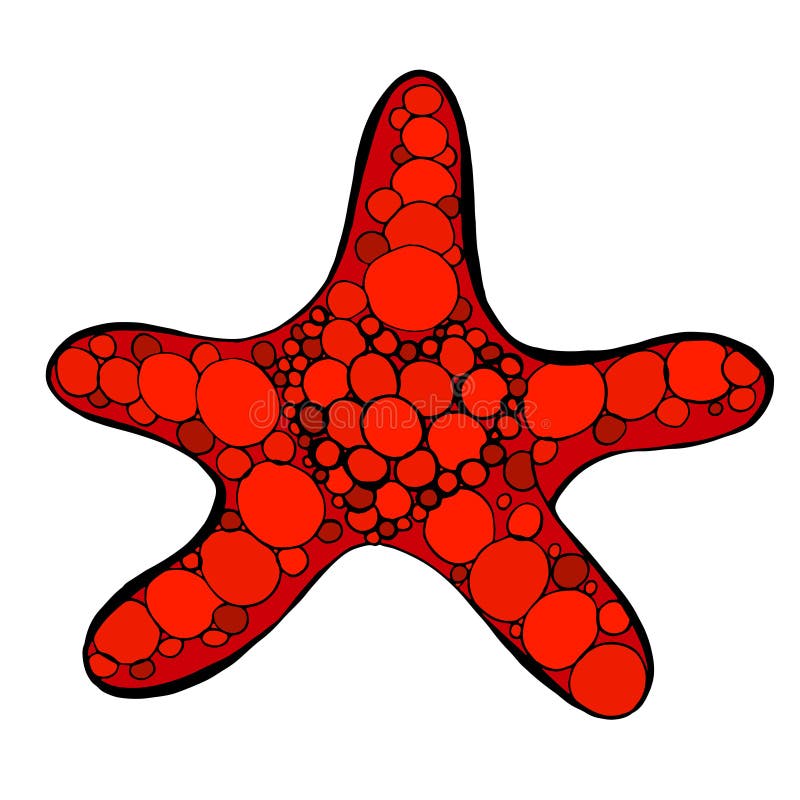 Red starfish stock vector. Illustration of mollusk, star - 59229168