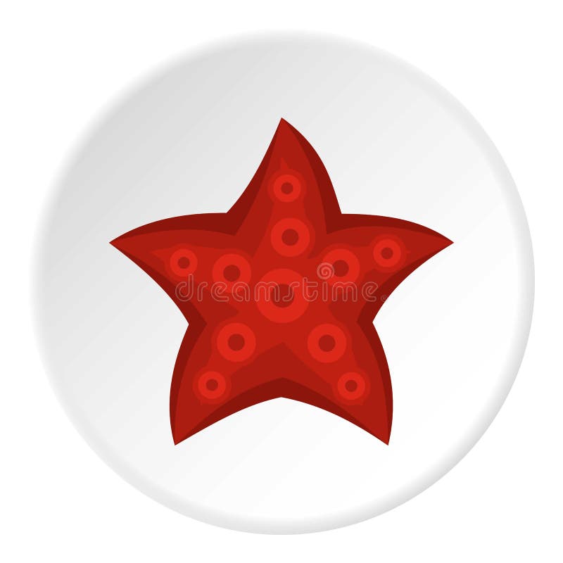 Red starfish icon circle stock vector. Illustration of coast - 95405951
