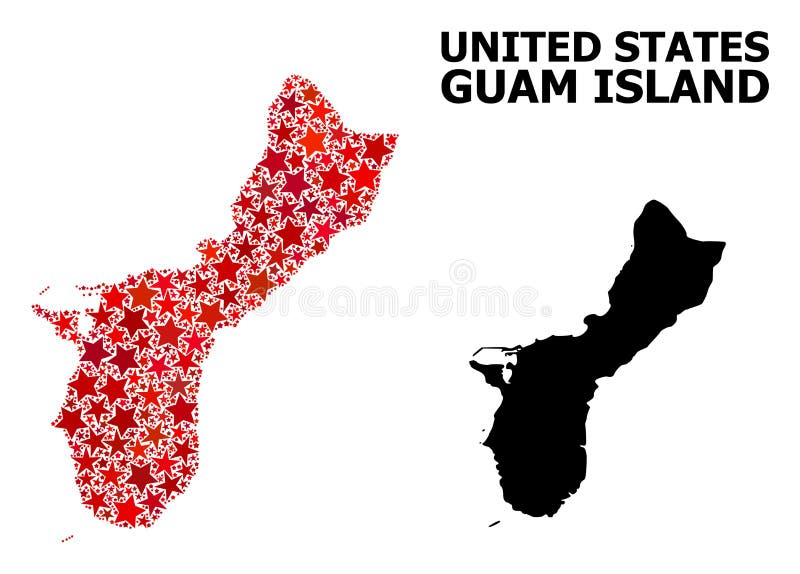 Guam Map - Island Country in Pacific Ocean Stock Vector - Illustration ...