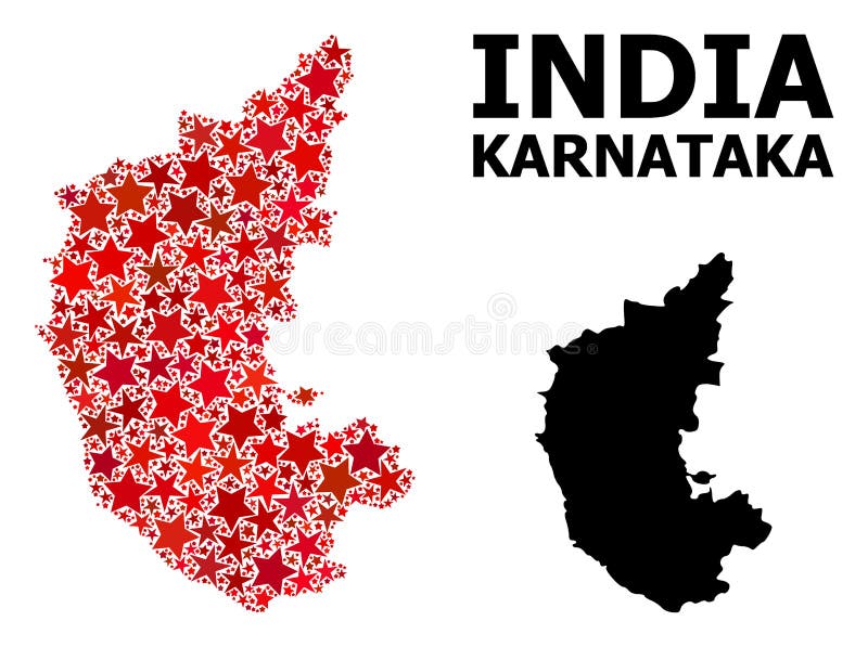 Composition of Karnataka State Map Symbol Mosaic and Distress Over ...
