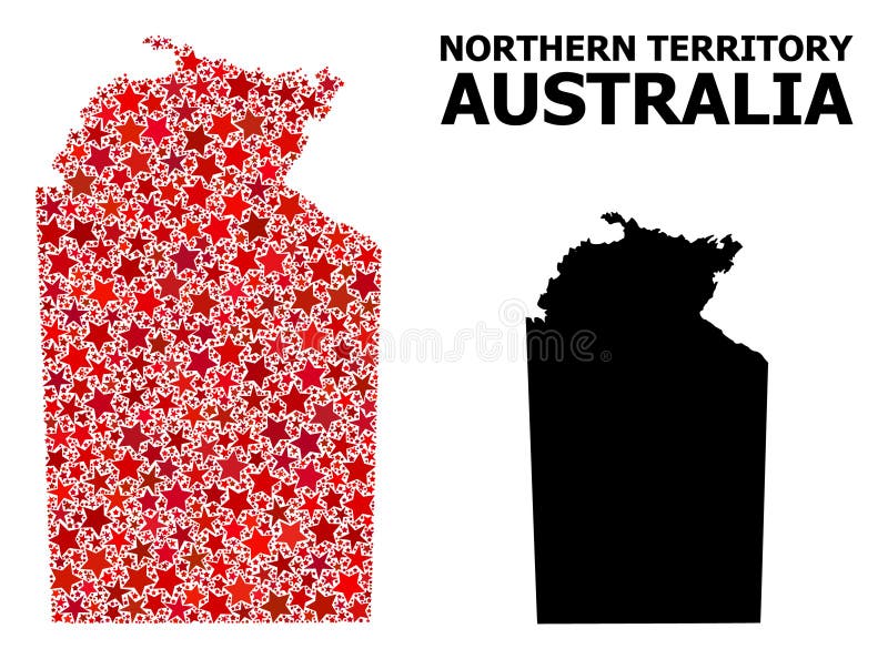 Red Starred Pattern Map of Australian Northern Territory Stock Photo ...