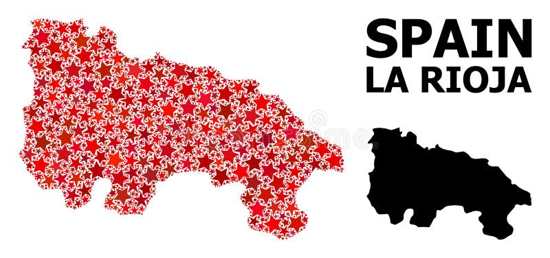 Red Starred Pattern Map of La Rioja Spanish Province Stock Photo ...
