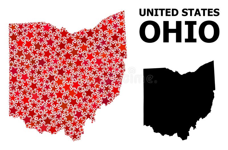 Red Starred Pattern Map of Fuerteventura Island Stock Illustration ...