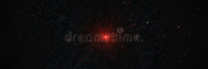 Red Stars on Black Empty Space Universe Void Panoramic Wide Angle Ai ...