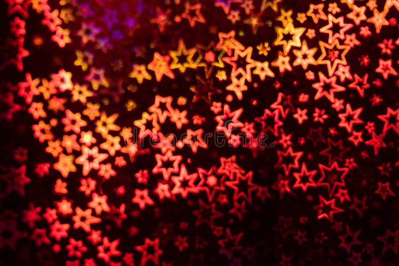 Red Stars Shimmer in Different Shades, Starry Bokeh, Background Stock ...