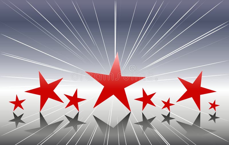 Red Stars on Silver Background Stock Illustration - Illustration of ...