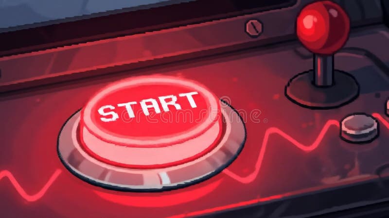 Retro Arcade Machine. Glowing Arcade Machine with Green Screen Stock ...