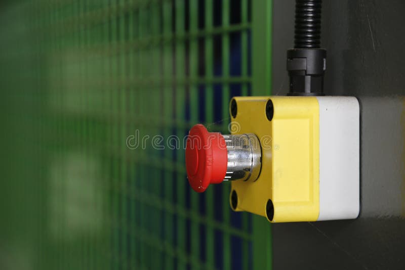 Red Start Button for Machine in Factory Stock Image - Image of ...