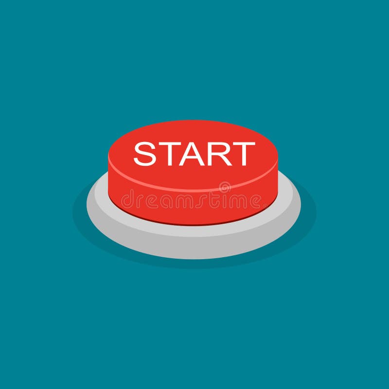 Red Start Button. Startup Concept Vector Stock Vector - Illustration of push, round: 237606643