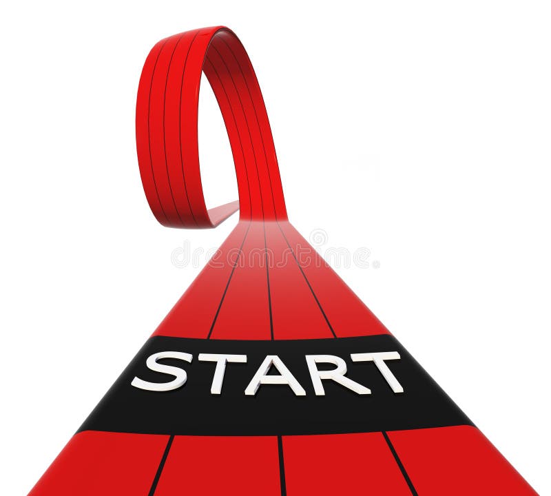 Red Starting Line Loop Horizontal Stock Illustration - Illustration of ...