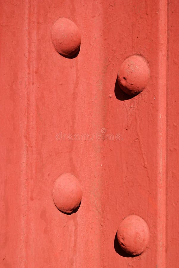 Red steel bolted girders stock image. Image of steel, join - 8879937