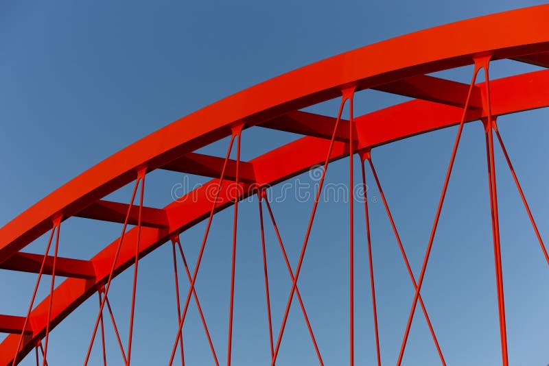 Red steel bridge stock photo. Image of landmark, architectural - 59900630