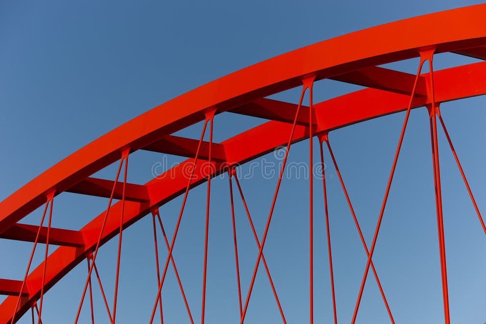 Red steel bridge stock photo. Image of landmark, architectural - 59900630