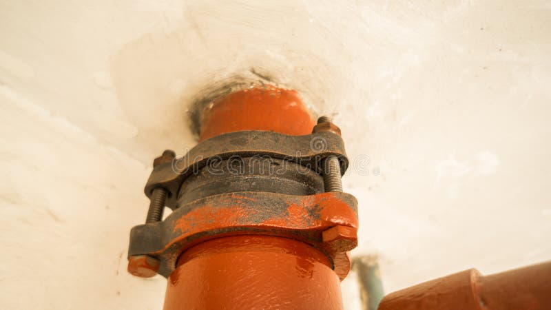 Red steel joint with oxide stock image. Image of industry - 83419795
