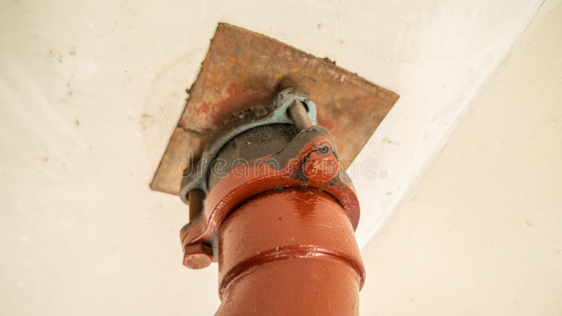 Red steel joint with oxide stock image. Image of black - 83419857