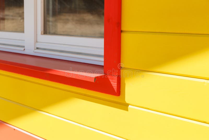 Red Steel Outdoor Window Sill Stock Image - Image of domestic, design ...