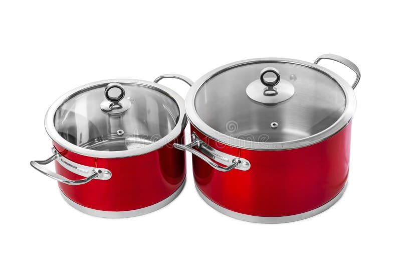 Red steel pans stock photo. Image of background, dinning - 79347958