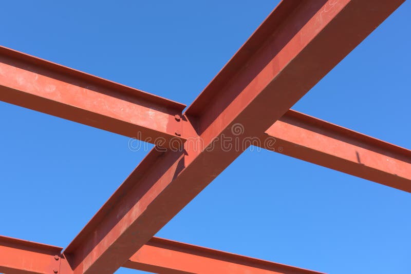 Red of steel structure. stock image. Image of carcass - 66570873