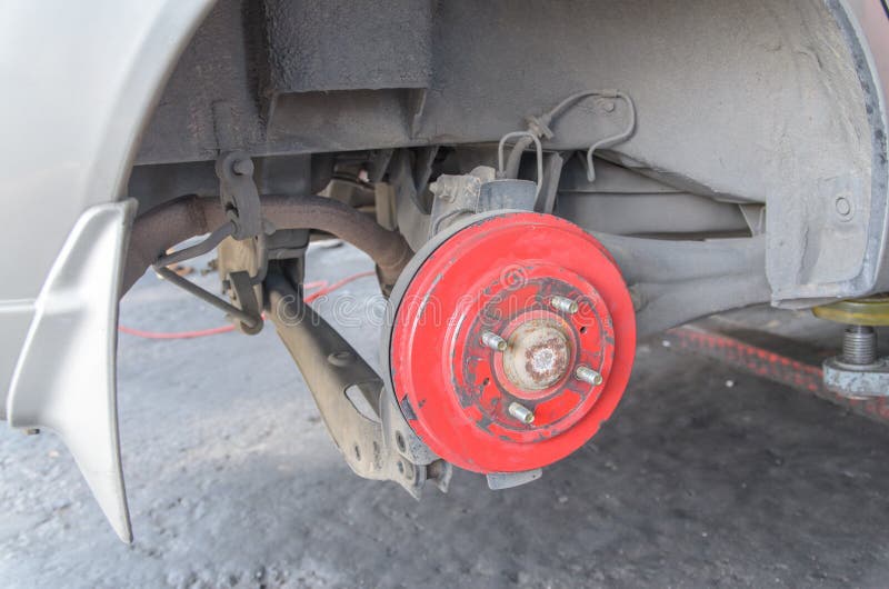 Red steel wheel stock image. Image of service, silver - 50405669