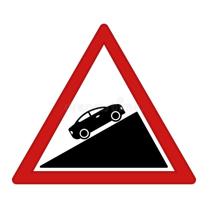Red Steep Ascent Sign. stock illustration. Illustration of street ...