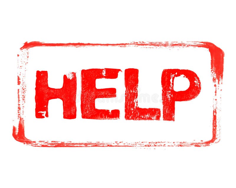 Red Stencil Frame with Grunge Text Help Stock Illustration ...