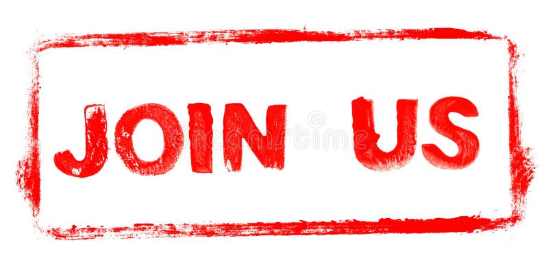 Red Stencil Frame: Join Us Banner Stock Illustration - Illustration of ...