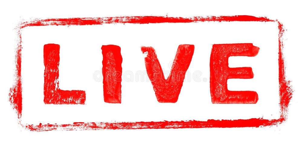 Red Stencil Frame: Live Banner Stock Photo - Image of notice, sketch ...