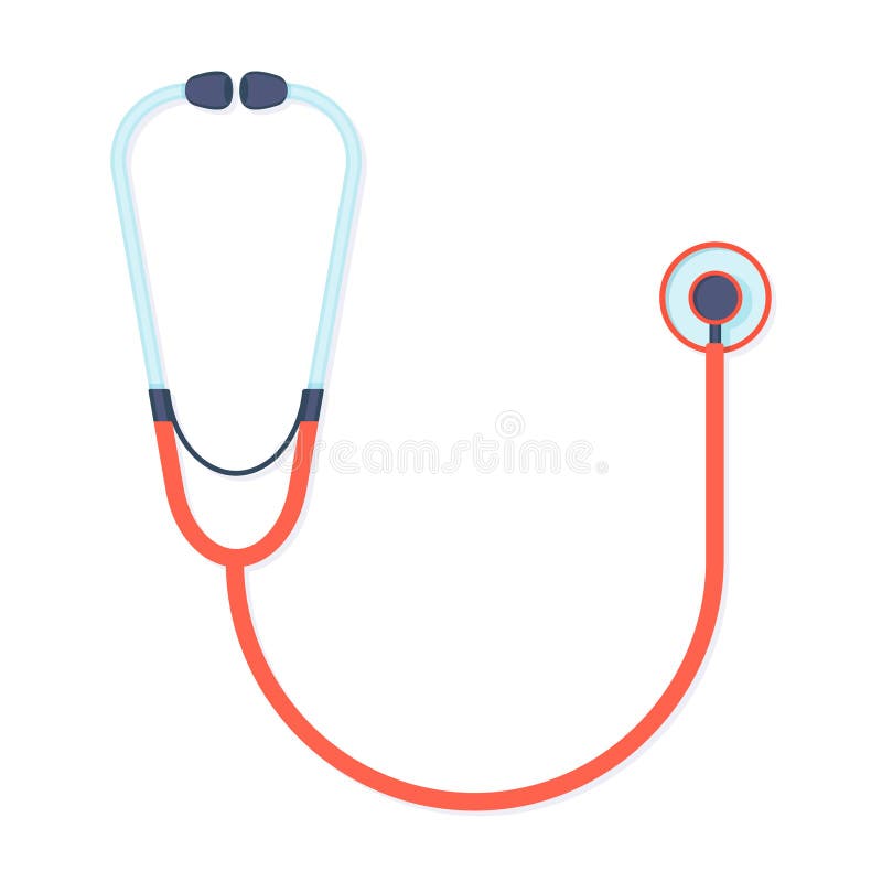 Red Stethoscope Flat Style Vector Illustration Stock Vector ...