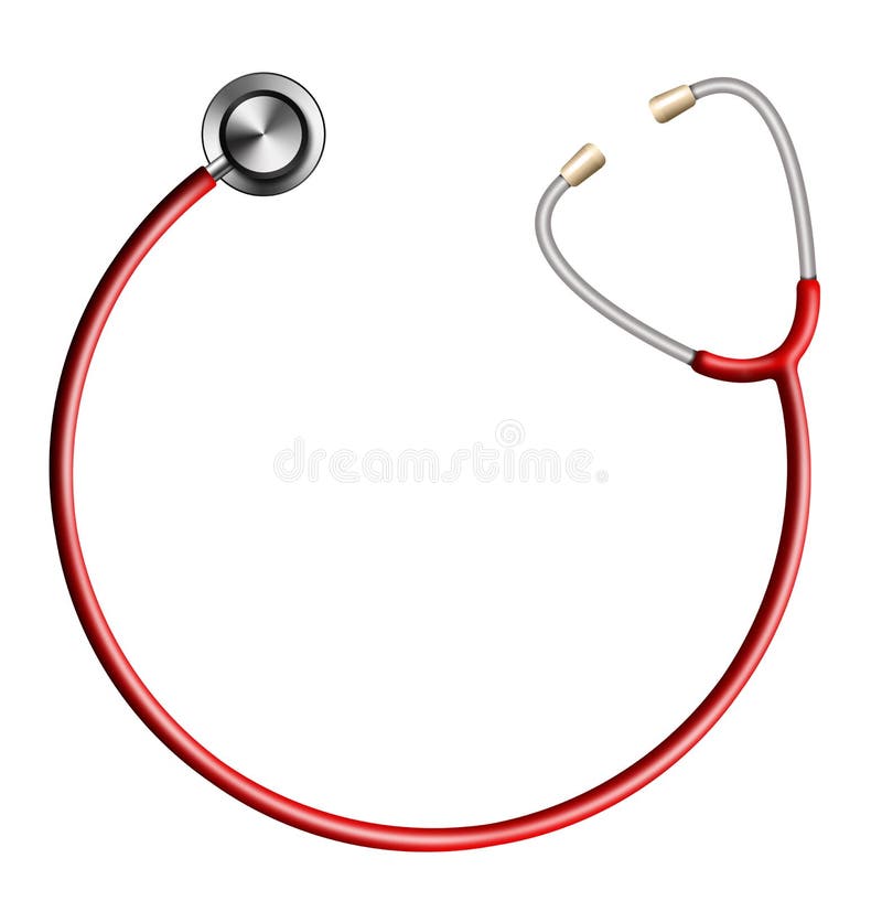 Red Stethoscope in Shape of Circle on White Stock Illustration ...