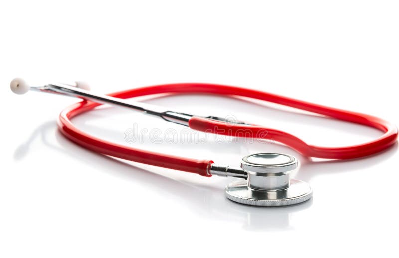 Red stethoscope stock image. Image of sick, surgery - 131921753