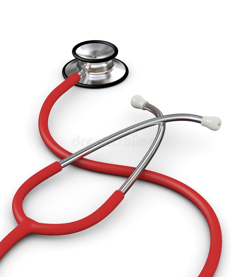 Red Stethoscope. Medical Equipment for Heart Rate Measurement Stock ...