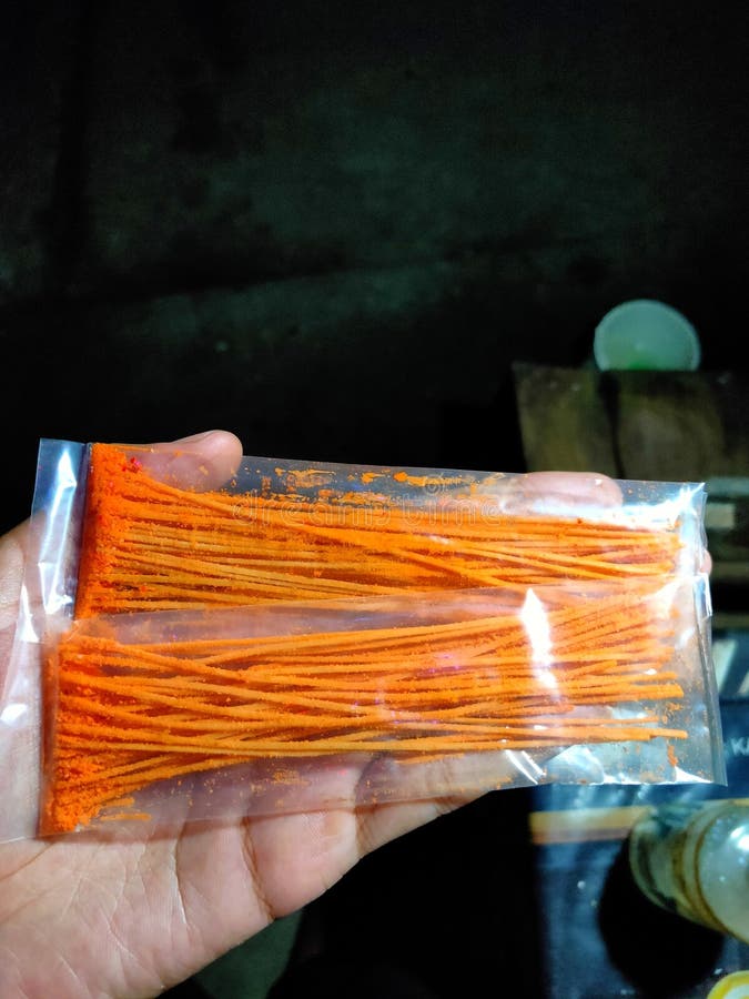 Red Stick Snacks in Plastic Stock Image - Image of orange, painting ...