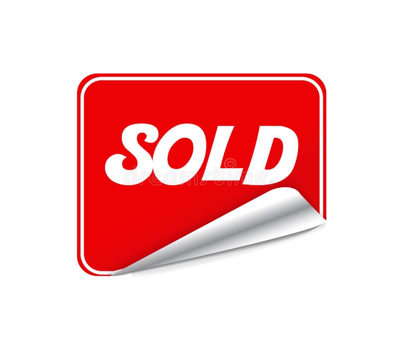 Sold sticker. stock vector. Illustration of flyer, square - 153380846