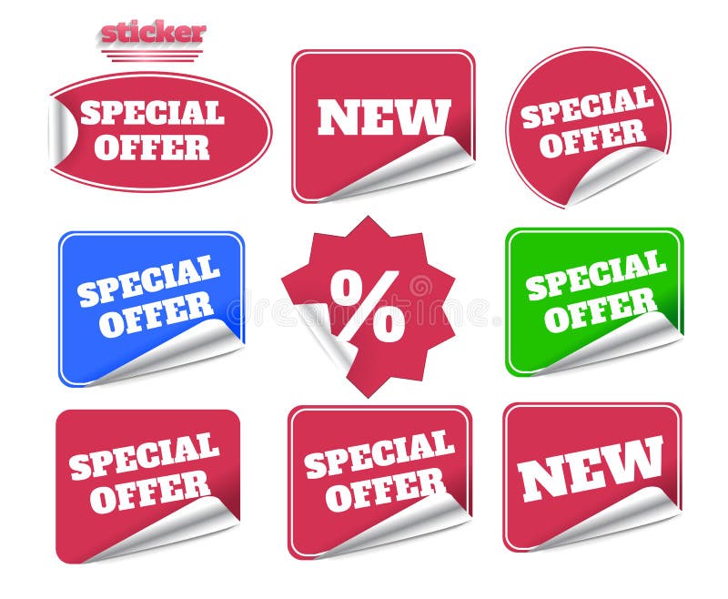 Red sticker stock vector. Illustration of offer, promotion - 35898170
