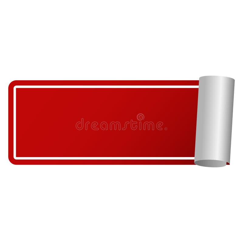 Red Sticker Curled Banner stock vector. Illustration of frame - 333002104