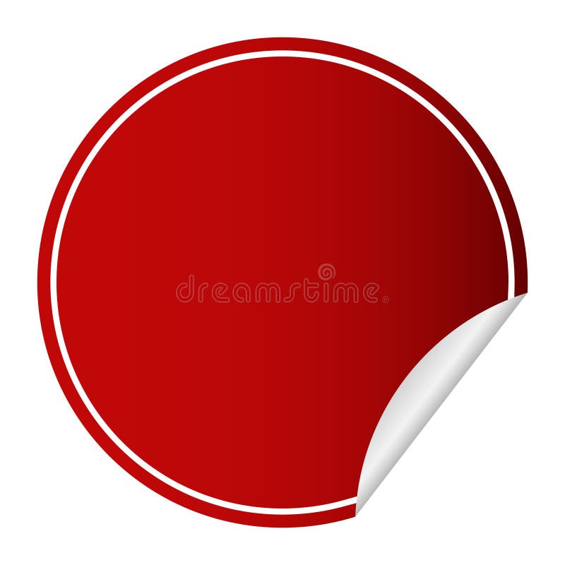 Red Sticker Curled Banner stock vector. Illustration of ornament ...