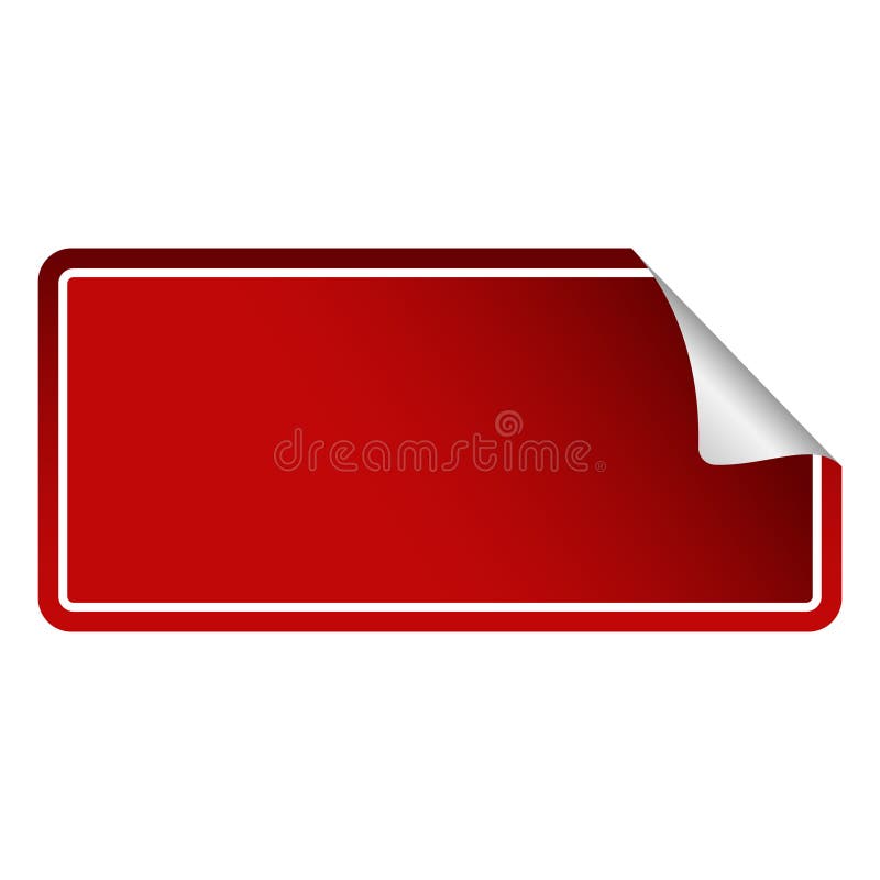Red Sticker Curled Banner stock vector. Illustration of frame - 333002127