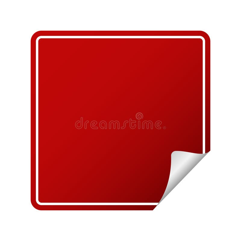 Red Sticker Curled Banner stock vector. Illustration of offer - 333002130