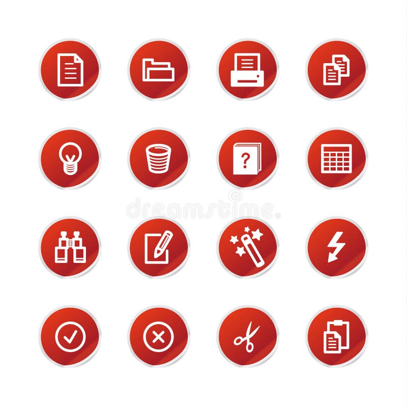 Red Sticker Mobile Phone Icons Stock Vector - Illustration of button ...