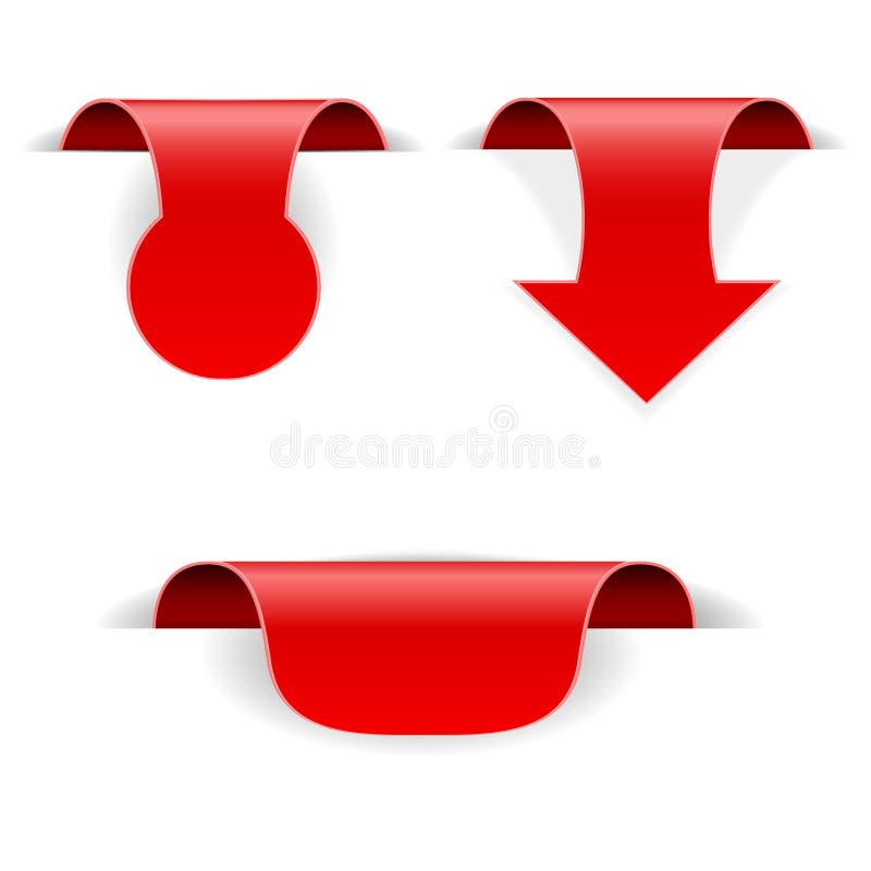 Red sticker labels stock vector. Illustration of graphic - 117803112